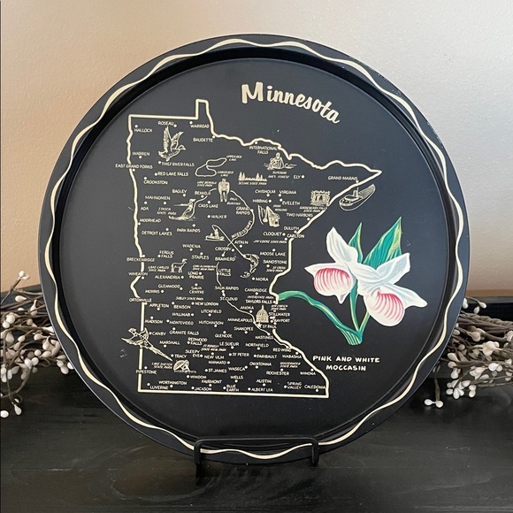 Accents | Vintage Minnesota Souvenir Decorative Metal Tray | Poshmark